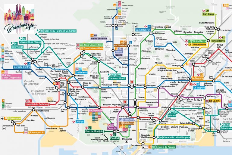 Carte Barcelone : téléchargez le plan de Barcelone gratuitement