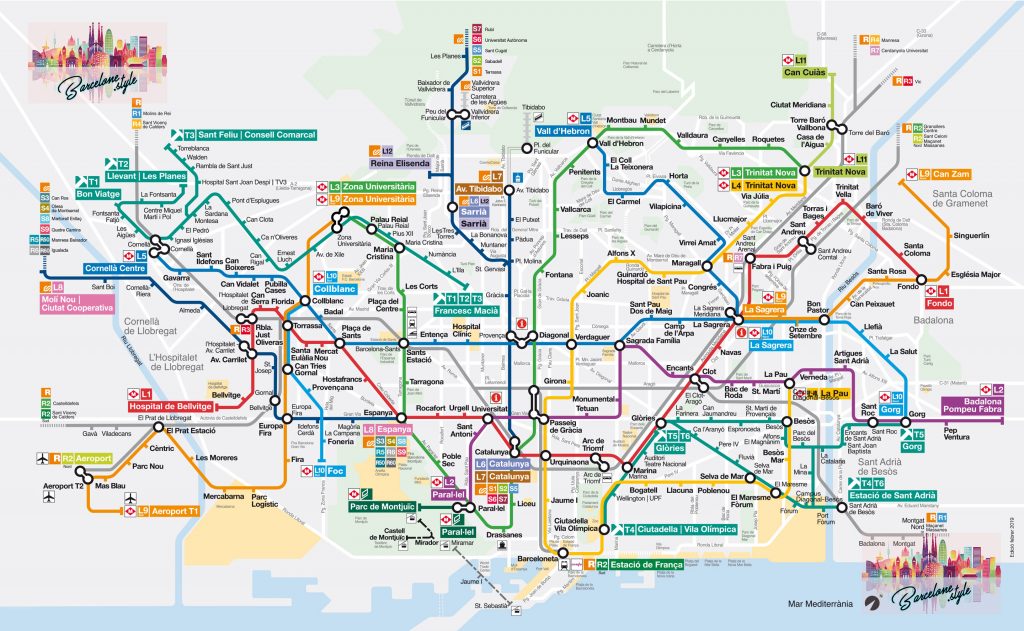 Metro Barcelone lignes plan horaires